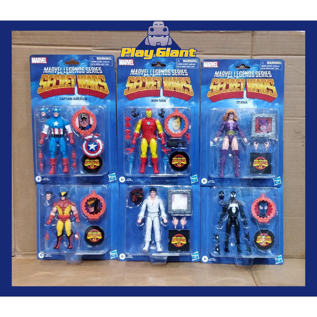 Marvel Legends Secret Wars Wave 1 SET of 6 Spiderman Iron Man Captain ...