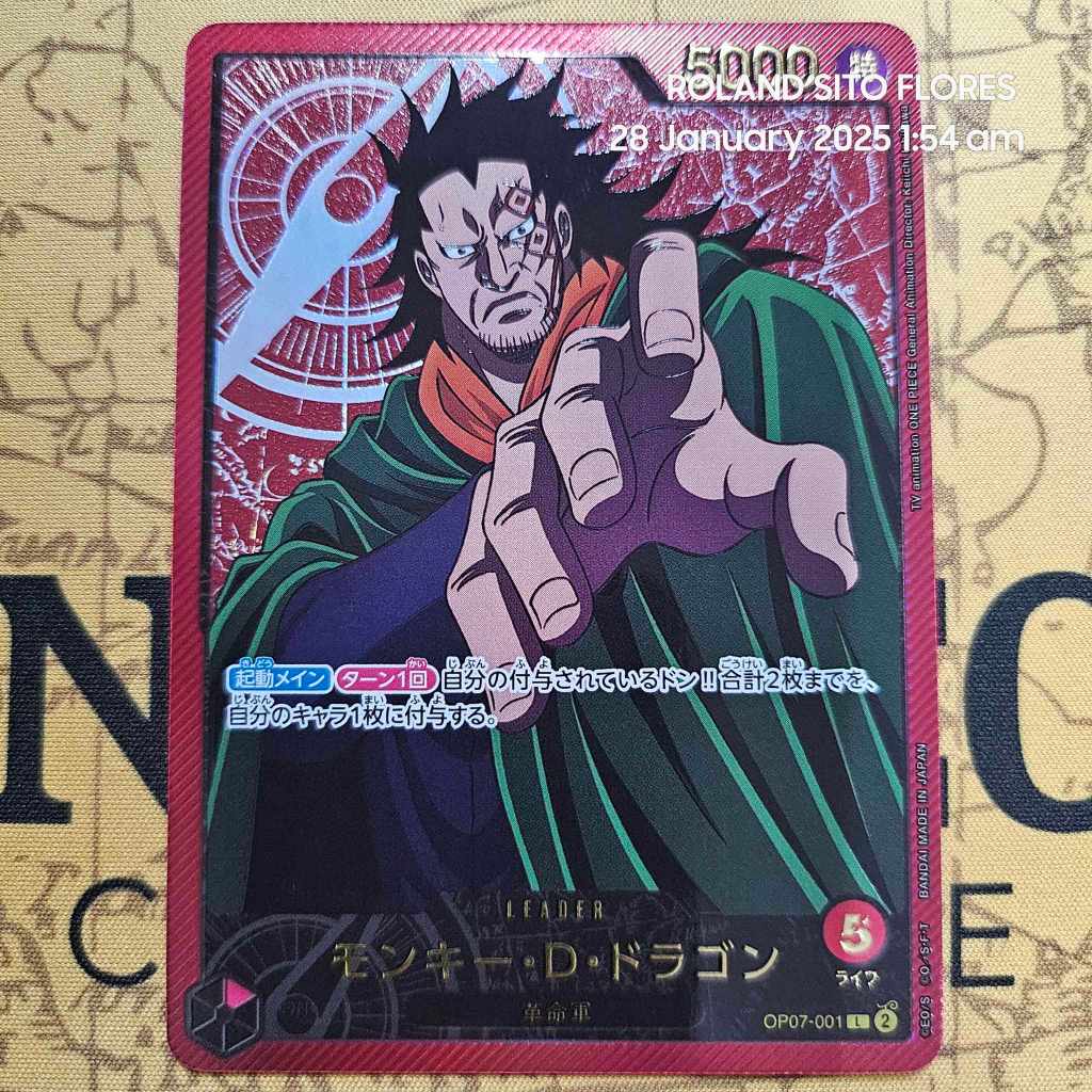 One Piece TCG OP07-001 PL Monkey D. Dragon Full Art Gold Stamp EB02 ...
