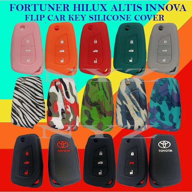 TOYOTA Fortuner Hilux /Altis / Innova Flip Car Key Silicone Cover 2 and ...
