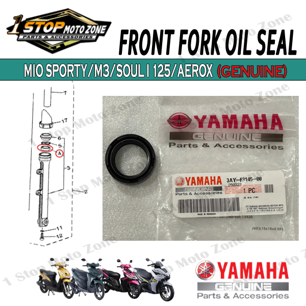 FRONT FORK OIL SEAL FOR MIO/NOUVO/AEROX/GRAVIS/SIGHT/FAZZIO (3AY-F3145-00) YAMAHA PARTS | Shopee ...