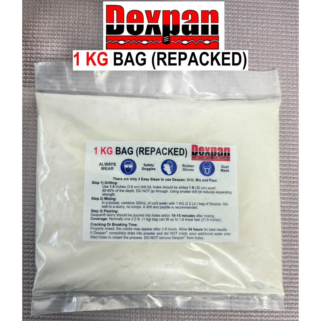 DEXPAN 1KG (REPACKED) for Rock Breaking, Concrete Demolition Removal ...