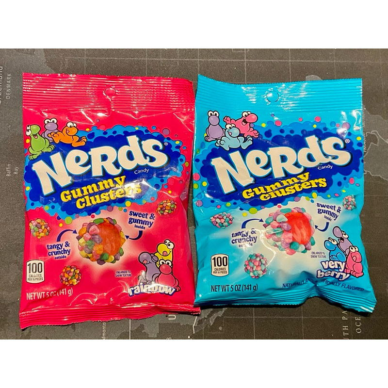 NERDS Gummy Clusters, Candy, Rainbow & Very Berry, Crunchy and Gummy, 5 ...