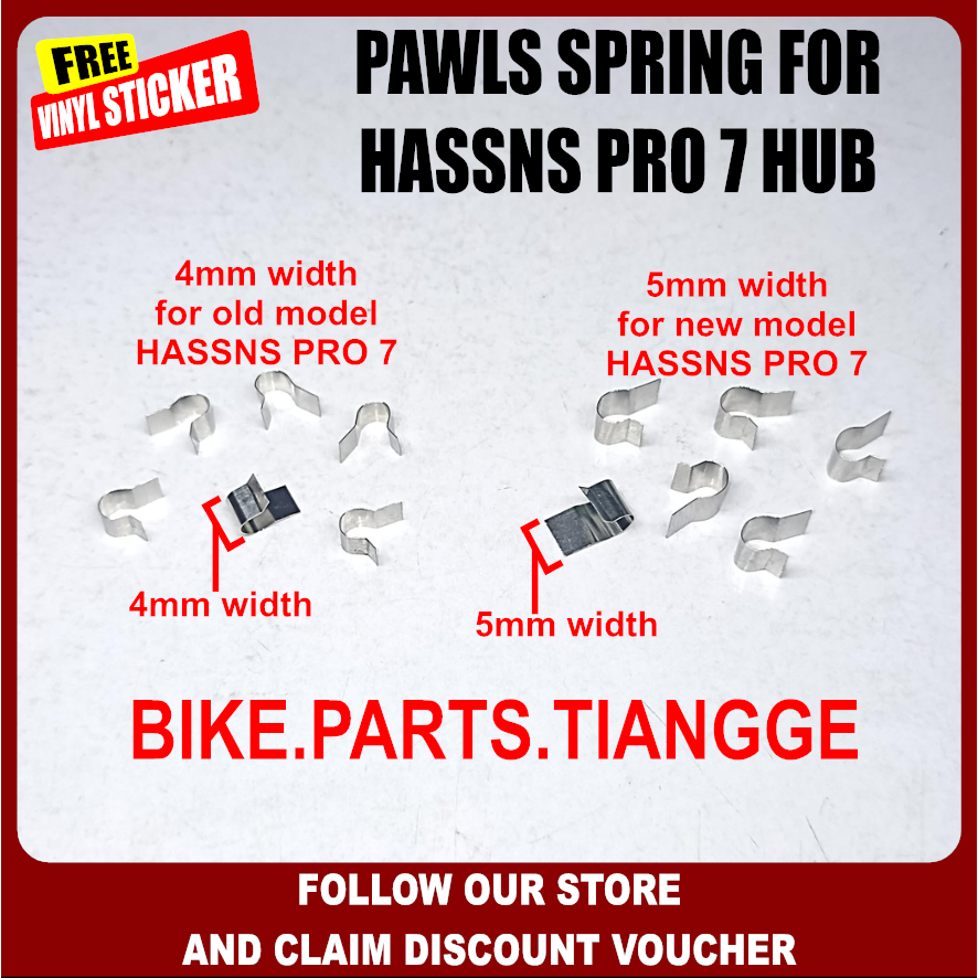 Bicycle Hub Spring for HASSNS PRO 7 Stainless Pawl Spring 6 pcs ...