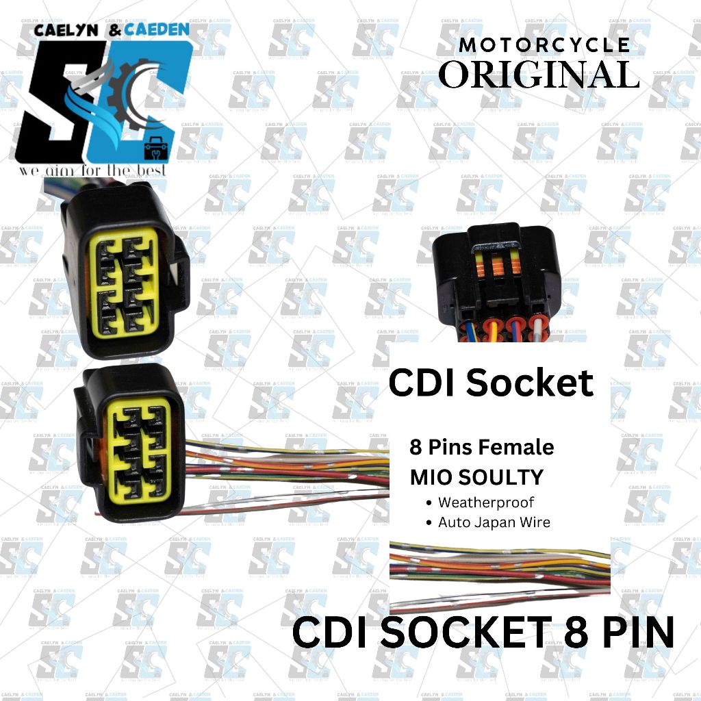DSCPH CDI Socket 8 Pins for Barako I & II and Mio Soulty Quality Wire ...