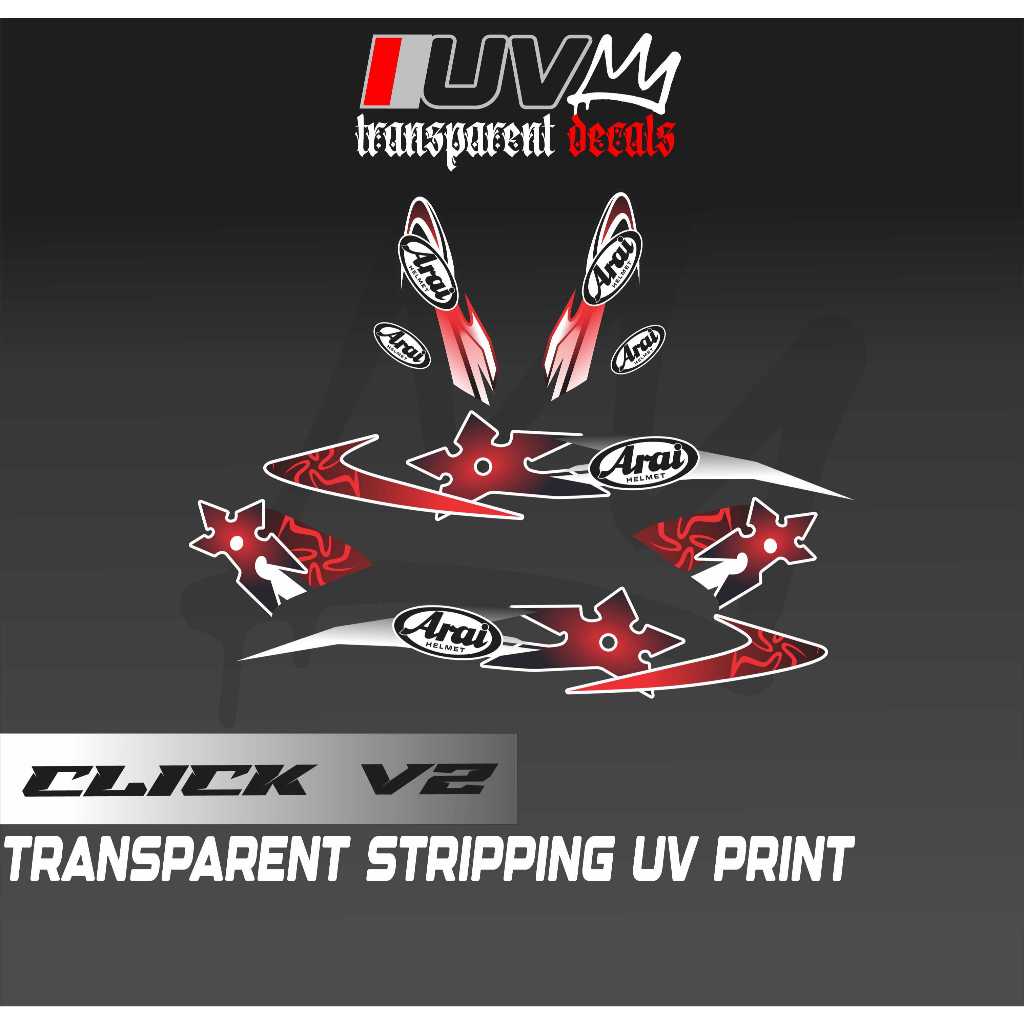 HONDA CLICK 125 V2 ARAI DESIGN TRANSPARENT UV DECALS | Shopee Malaysia
