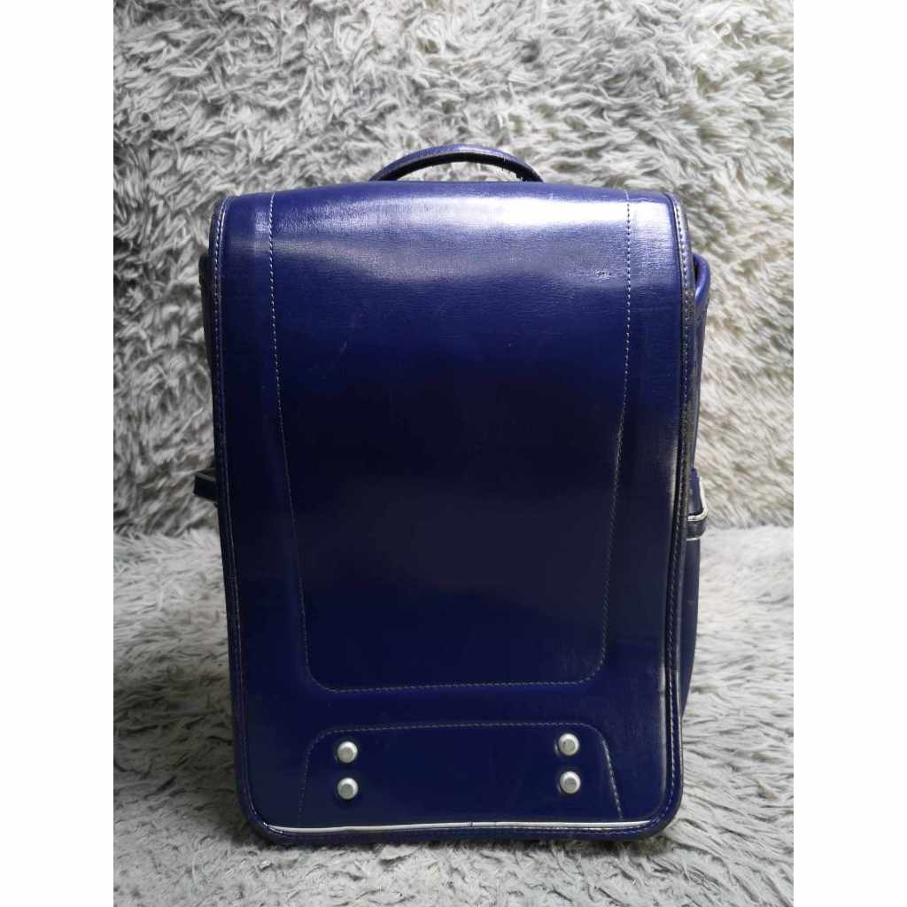 Navy Blue Leather Randoseru Backpack | Shopee Malaysia