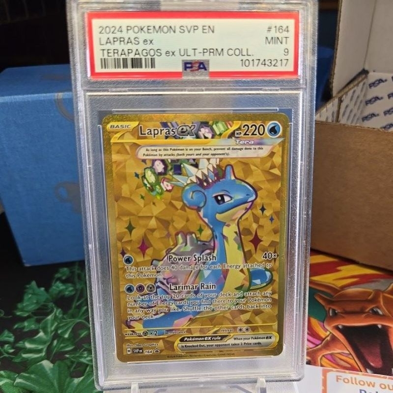 PSA 9 Lapras Ex SVP164 - Gold Full Art Terapagos Premium Collection ...