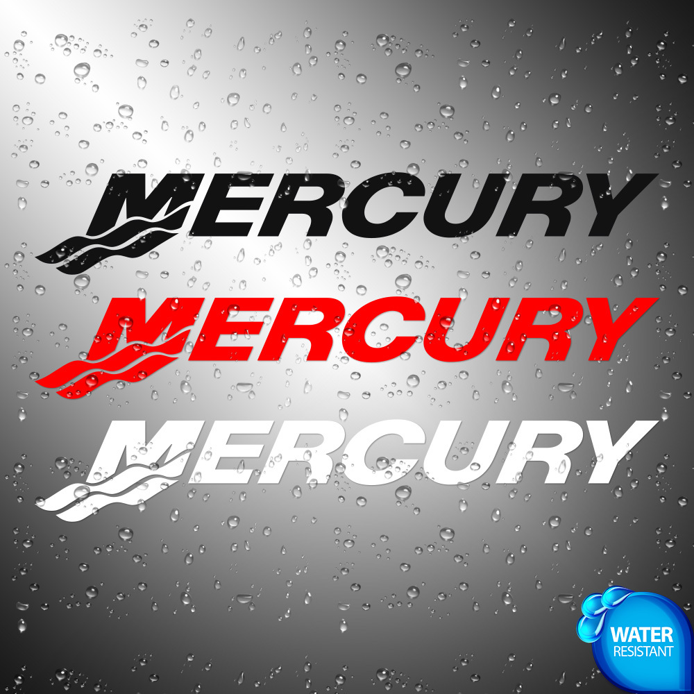Mercury Sticker | Decal | 8 inches extension | (not printed) water ...
