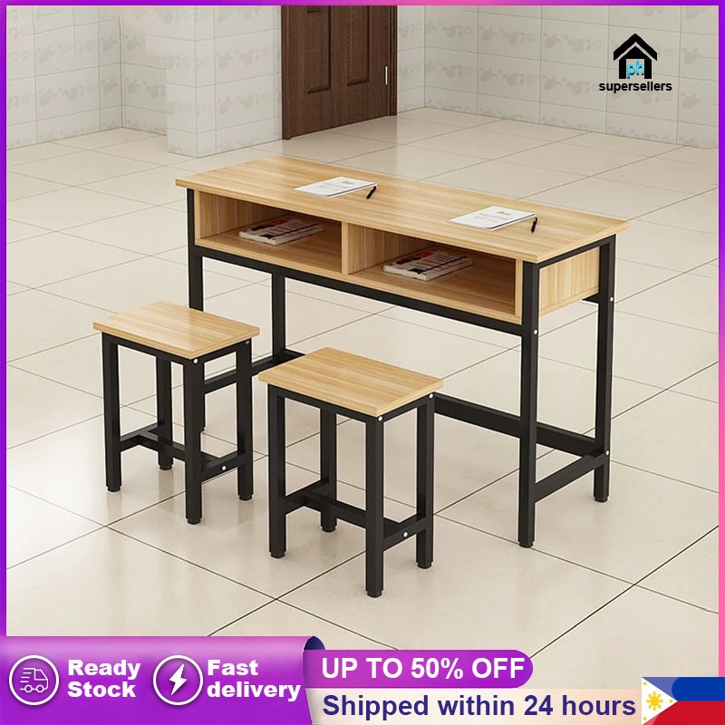 Multifunctional study table and chair set double drawer table school ...