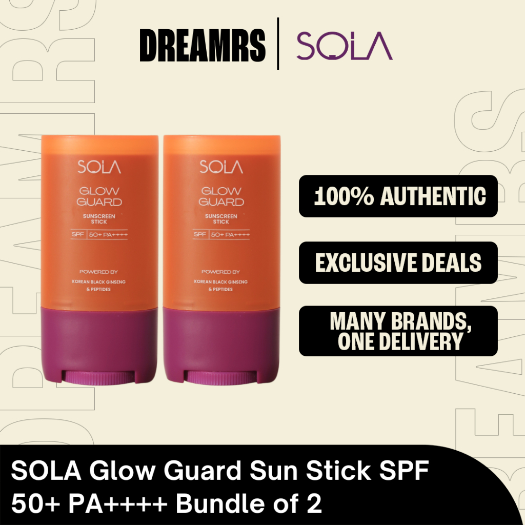 SOLA Glow Guard Sun Stick SPF 50+ PA++++ Bundle of 2 (DREAMRS) | Shopee ...