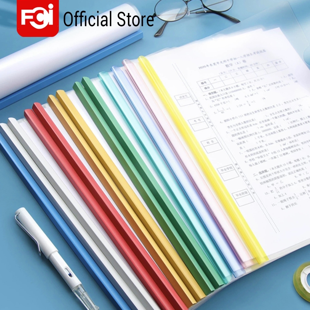 3Pcs Plastic Sliding Folder A4 Short & Long Clear/Colored Report ...
