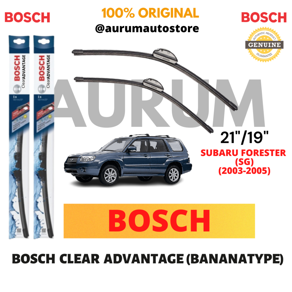 Bosch Clear Advantage Wiper Blade set for Subaru Forester SG 2003-2005 (21/19) 2pcs | Shopee ...