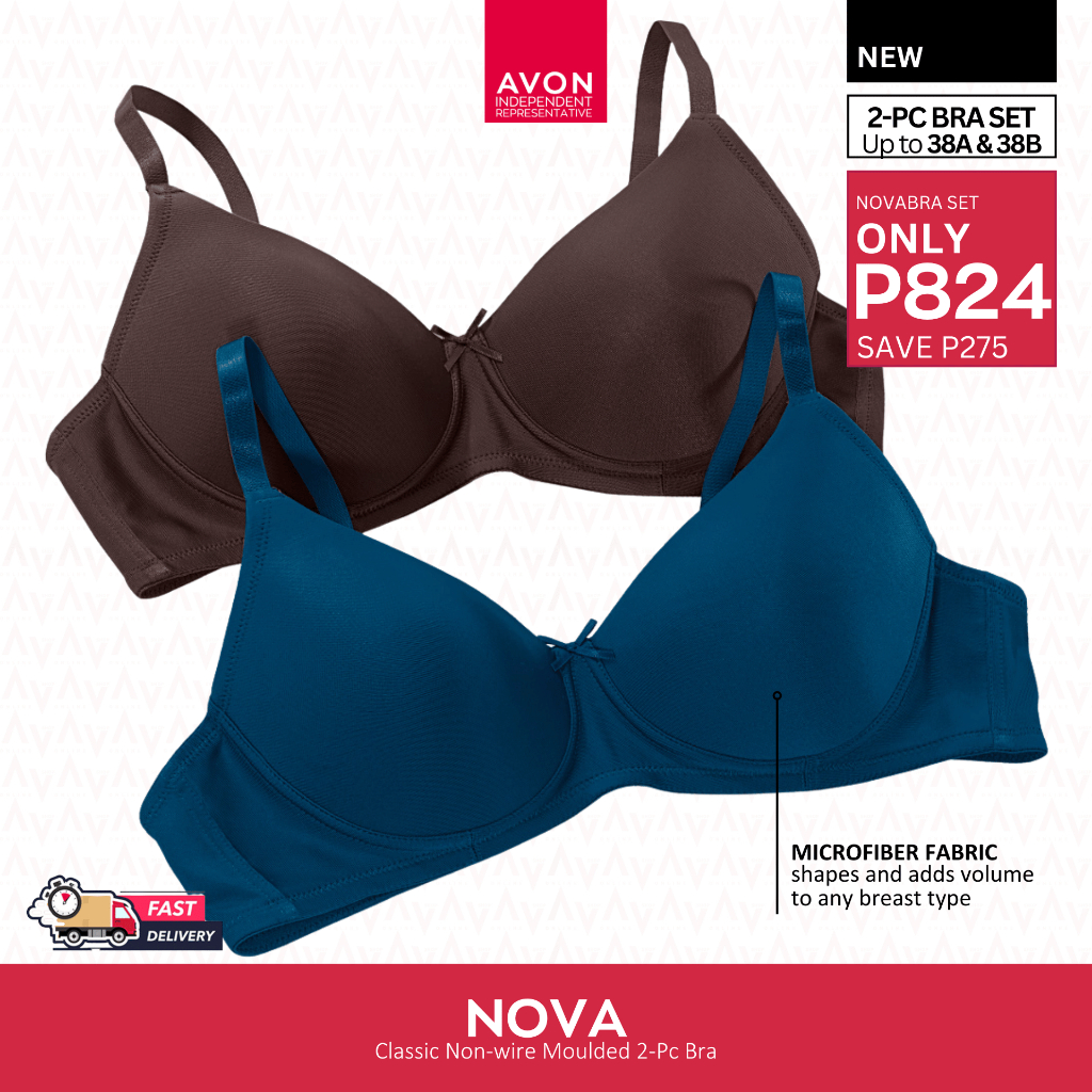 [New Arrival] Avon Nova Non-wire Moulded Tshirt 2pc Bra (Salma Black ...