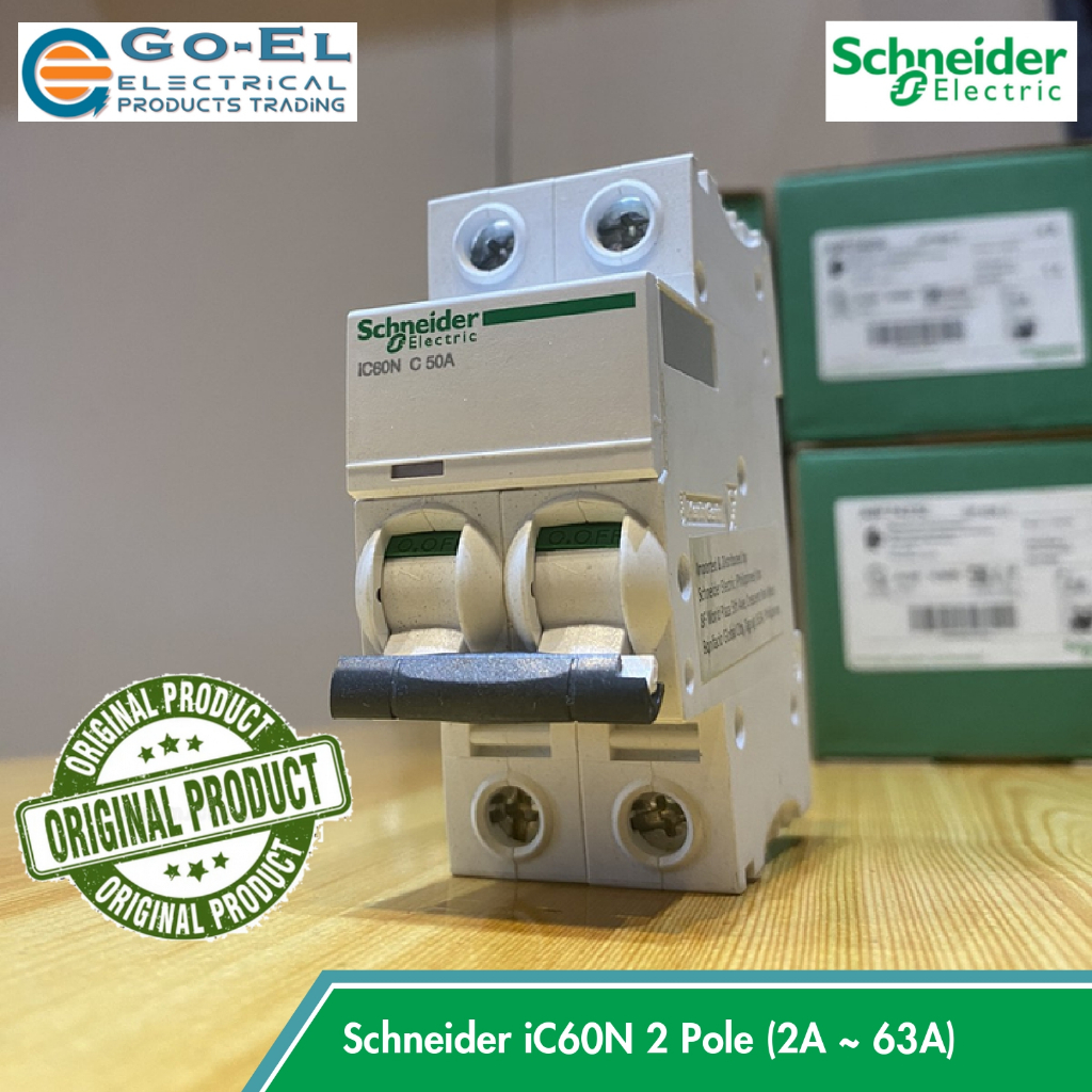 Schneider iC60N 2 Pole Miniature Circuit Breaker (6A ~ 63A) | Shopee Malaysia