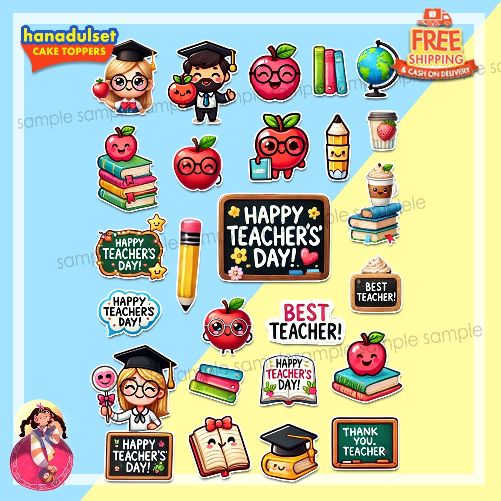 Teachers Cake Topper SET | Teacher's Day Cake Topper SET | Shopee Malaysia