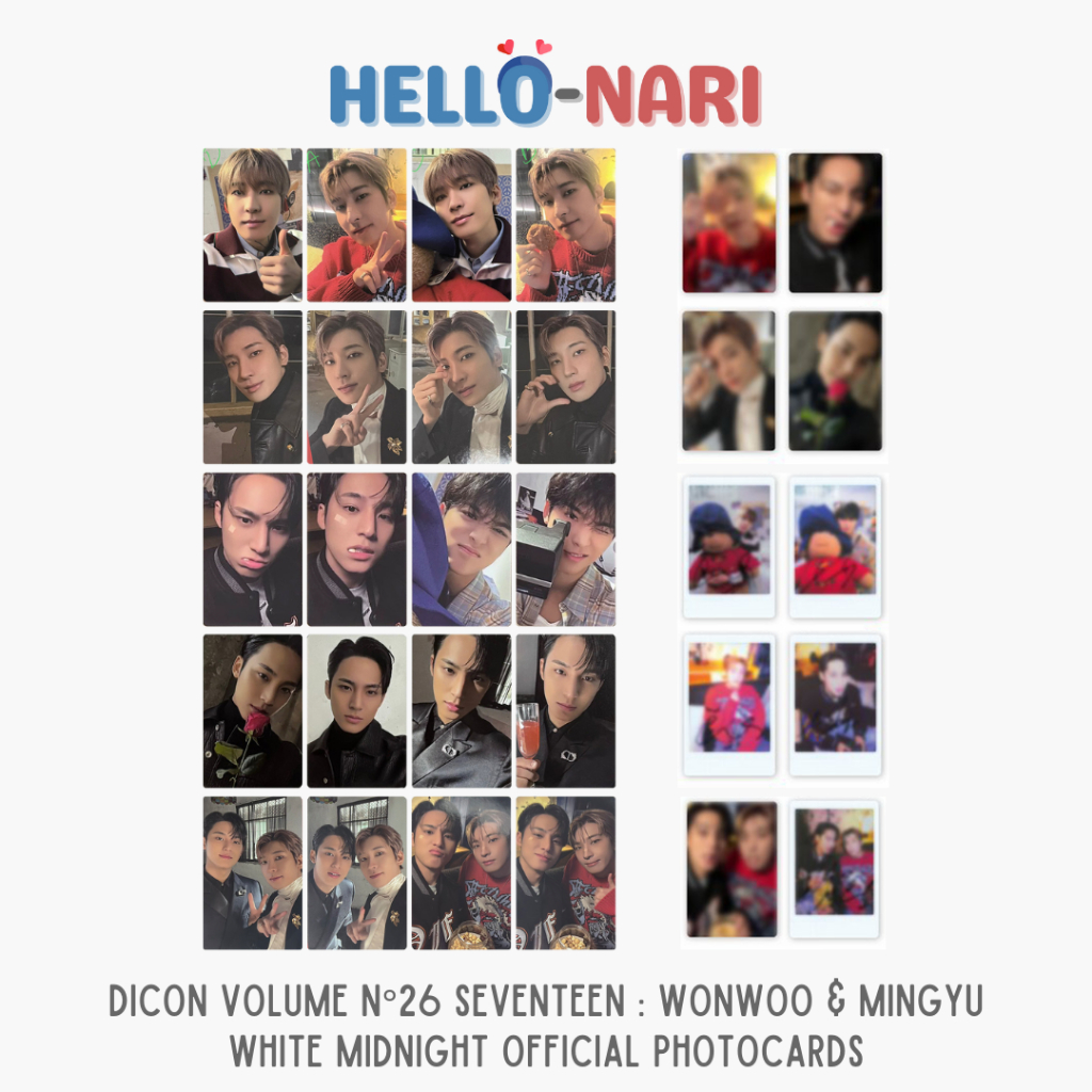 DICON VOLUME N 26 SEVENTEEN WONWOO & MINGYU : White Midnight Official Photocards | Shopee Malaysia
