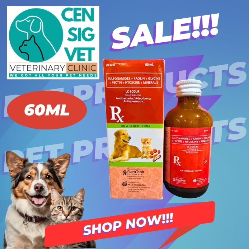 LC-Scour Antibacterial/Anti-adsorbents/Anti-spasmodic for dogs and cats ...
