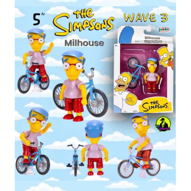 The Simpsons 5-Inch Wave 3 Milhouse with Bicycle Figure | Shopee Malaysia
