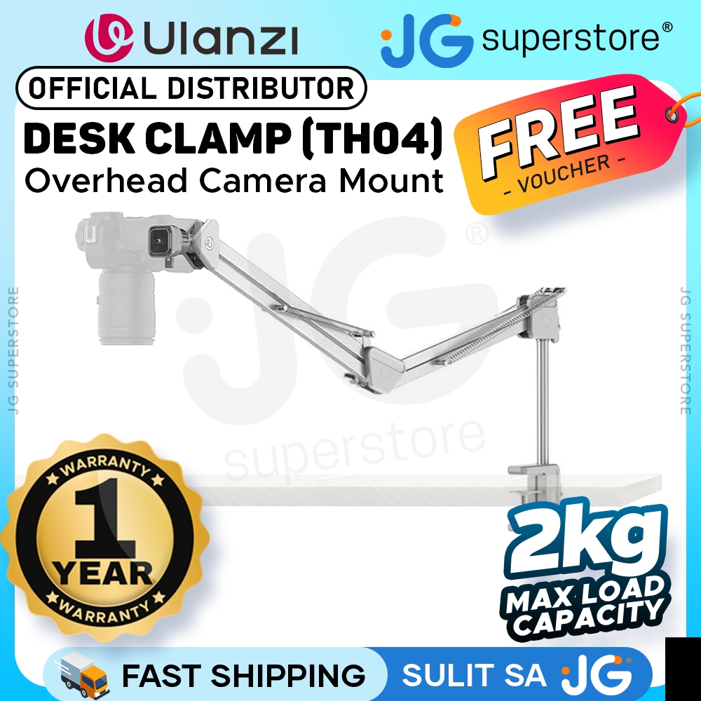 Ulanzi TH04 Overhead Camera Mount Desk Clamp with 1/4" Mount, Uka QR Plate and 2kg Max Payload ...