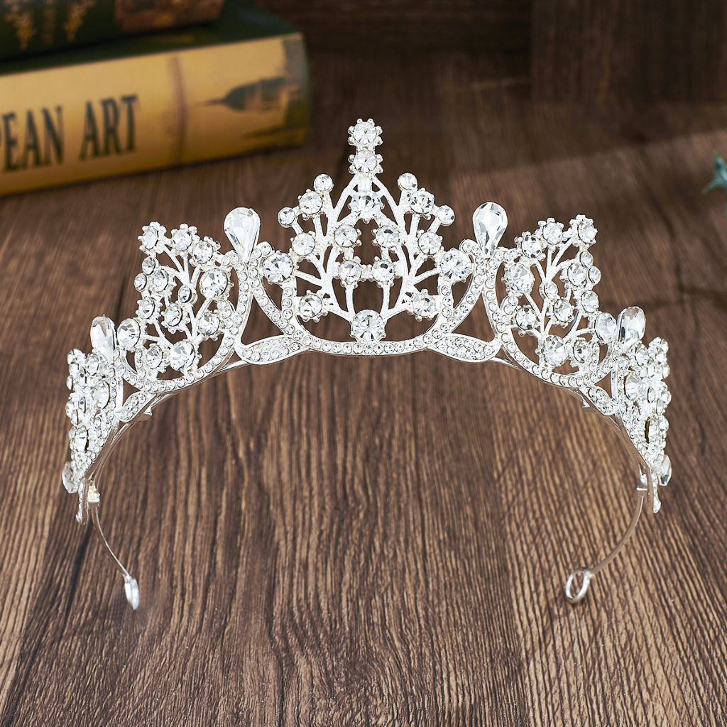 JP101 Bridal crown tiara water drop diamond ladies tiara | Shopee Malaysia