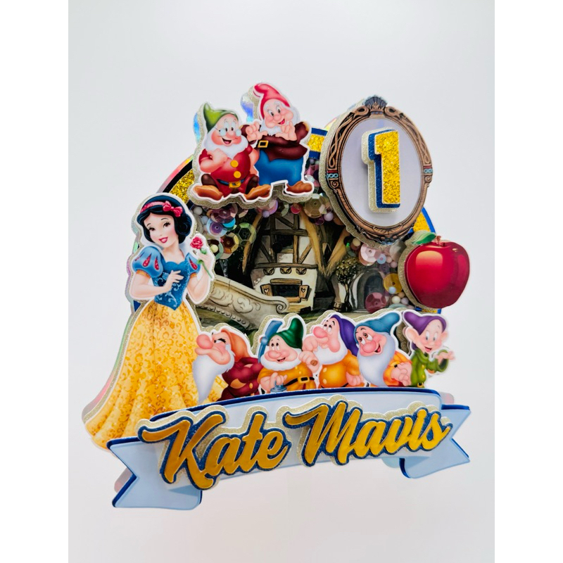 Snow White Cake Topper | Birthday Cake Topper| Layered | Personalized ...