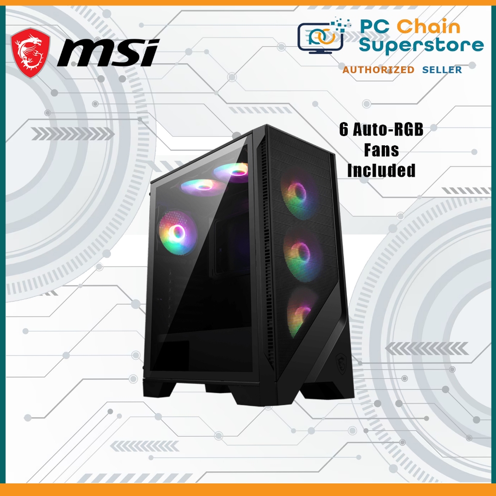 MSI MAG Forge M120A Airflow Mid Tower ATX Casing - 6 Auto-RGB Fans ...