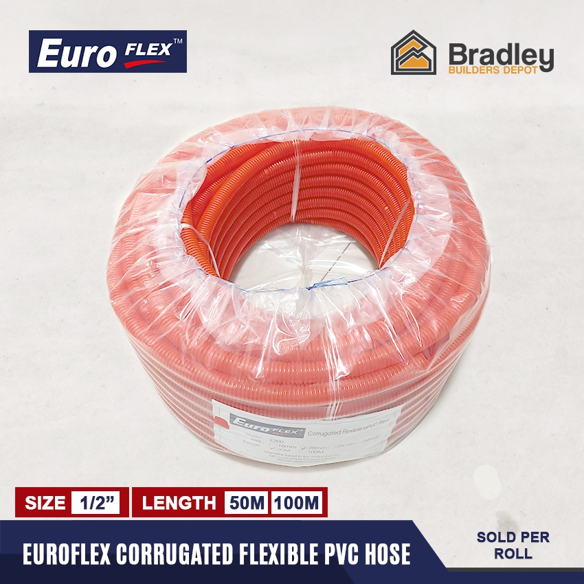 EuroFlex Corrugated PVC Flexible Hose 1/2" Sold per roll(50m | 100m ...