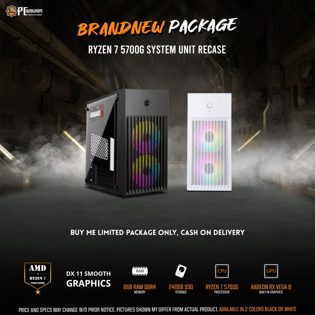 BRAND NEW GAMING SYSTEM UNIT RYZEN7 5700G 8GB/16GB RAM DDR4 240GB/512GB ...