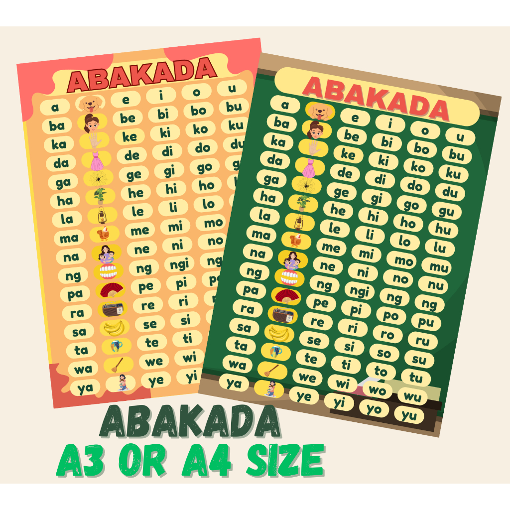 ABAKADA a3 or a4 chart laminated poster | Shopee Malaysia