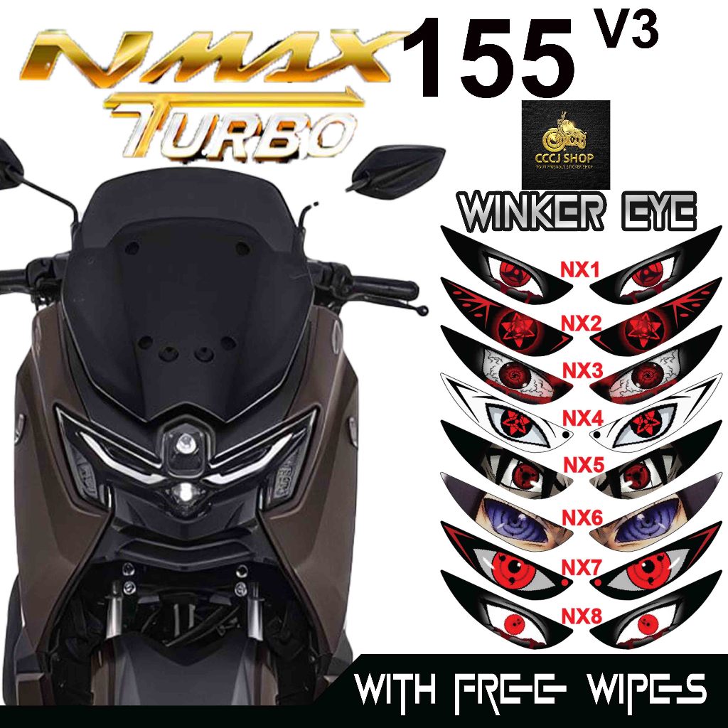 YAMAHA NMAX TURBO 155 V3/WINKER EYE STICKER/REFLECTORIZE/MACHINE CUT ...