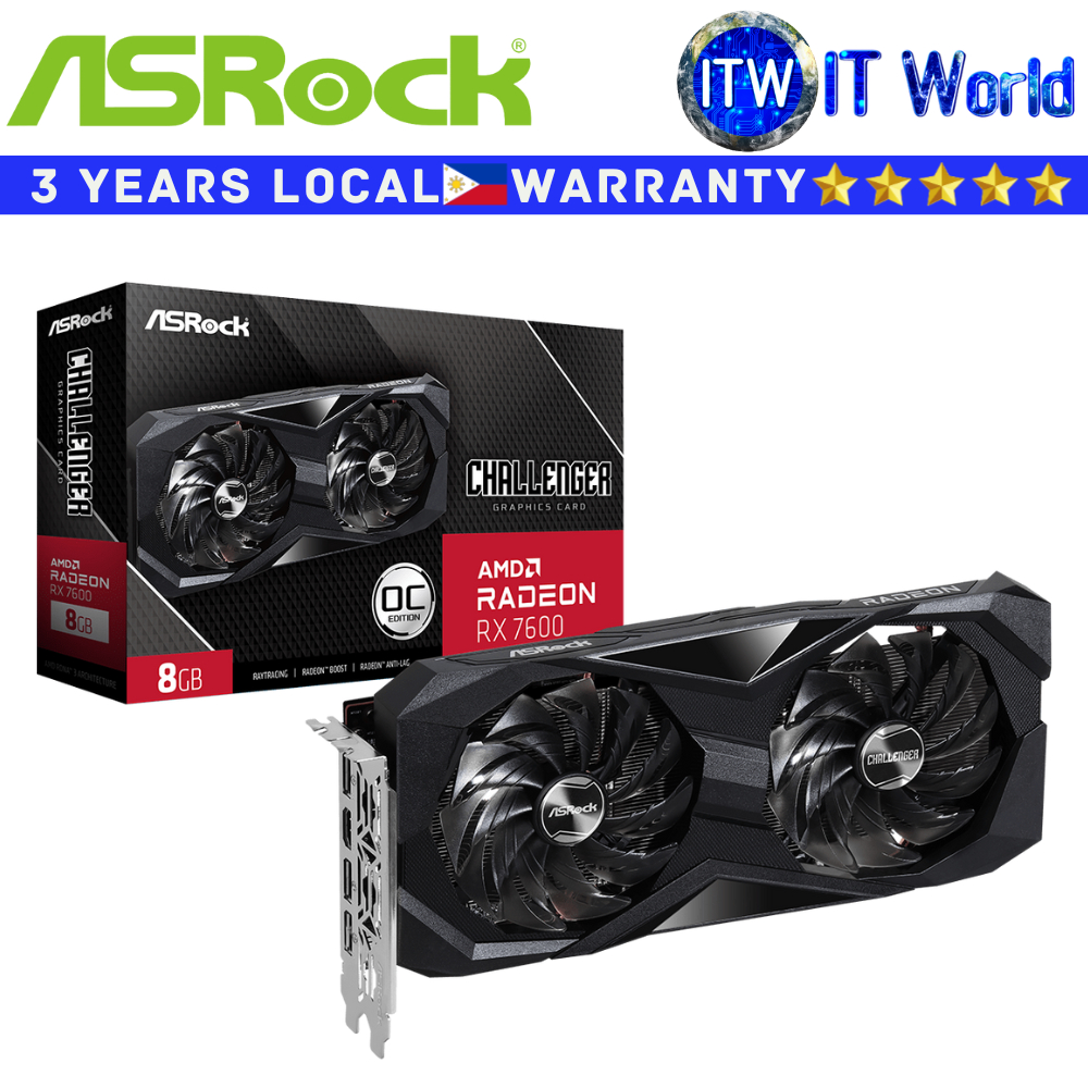 Itw | ASRock RX 7600 Challenger 8Go OC 8GB GDDR6 AMD Radeon Graphic ...