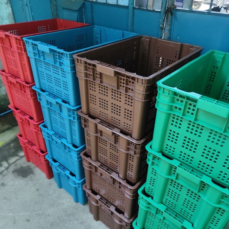 Heavy-Duty Nestable Stackable Plastic Crate 60x40x30cm | Space-Saving ...