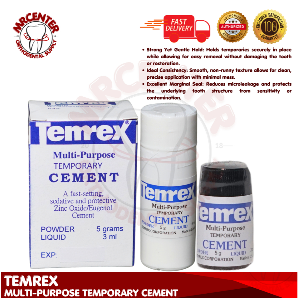 Temrex ZOE Temporary Cement – Zinc Oxide Eugenol Formula for Secure ...