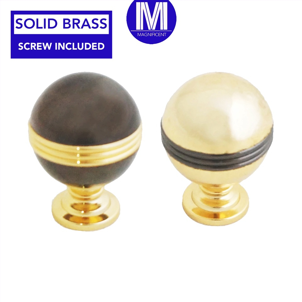 Brass Black Solid Cabinet Round Knob Handle (1piece) | Shopee Malaysia
