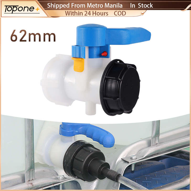 62mm IBC Tank Butterfly Valve DN60 1000L Plastic Water Drain Adapter Garden Irrigation Valve ...