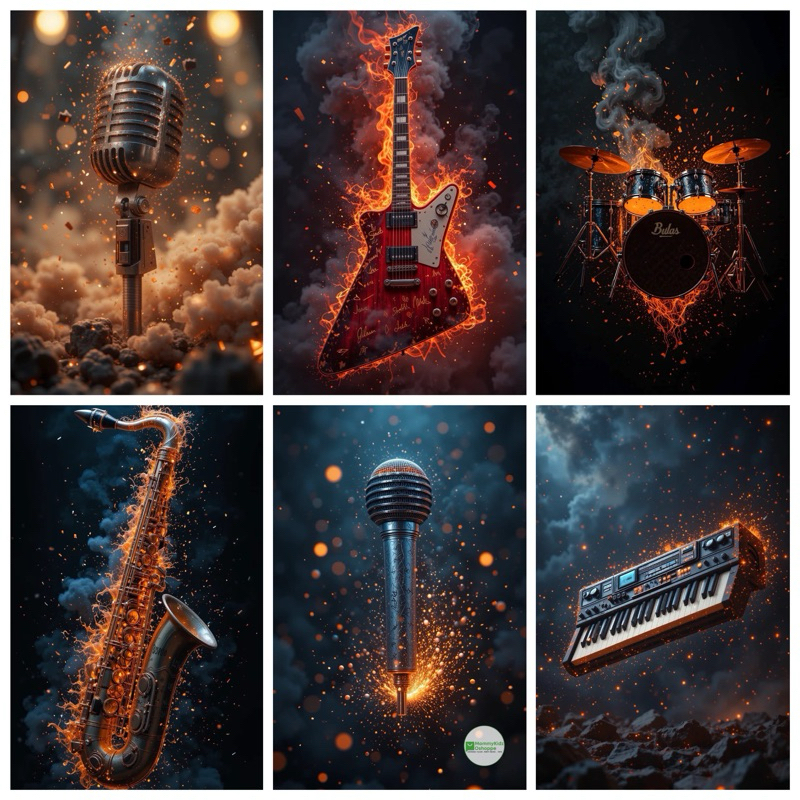 Music Rock Theme Wall Decor A4 Size Laminated | Shopee Malaysia