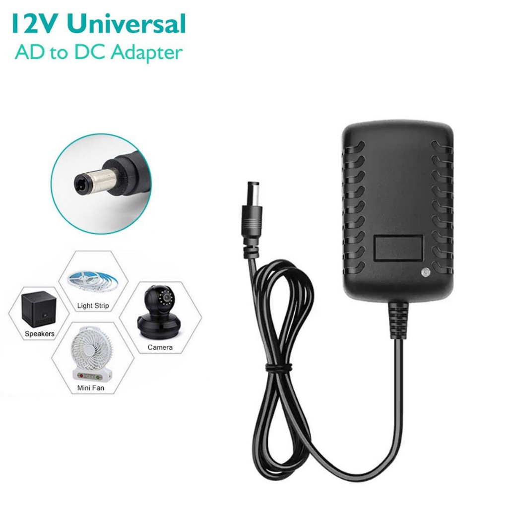 12V 2A Power Supply Adaptor AD 100-240V to DC 12V adapter For CCTV ...