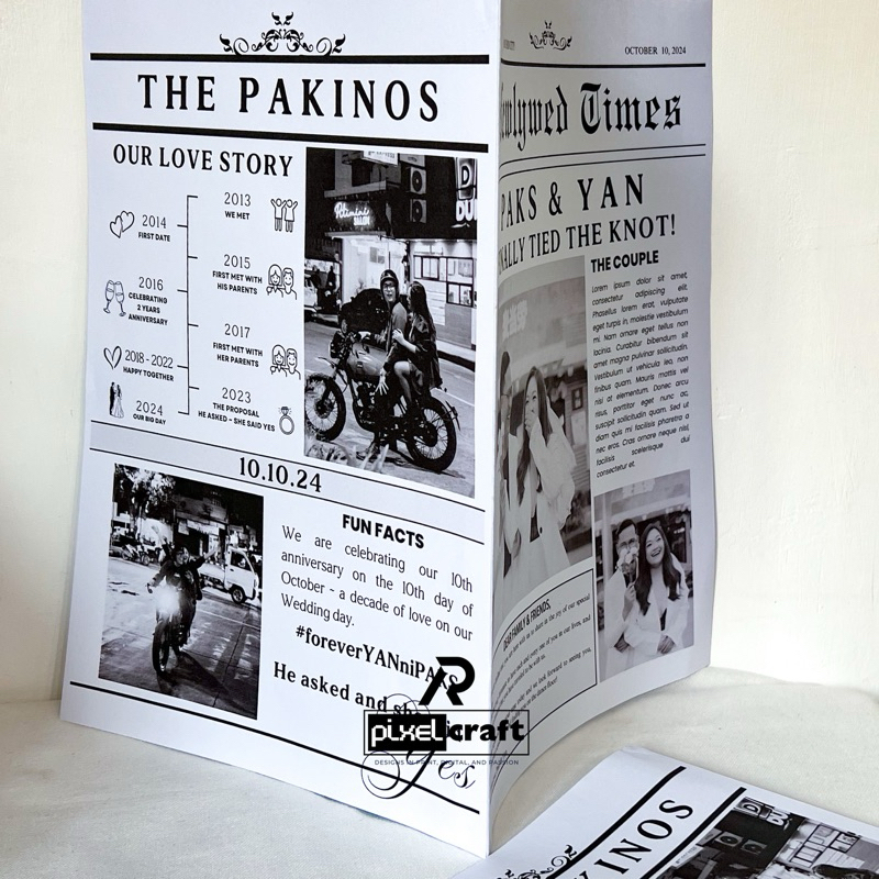 (2 PCS) Props Newspaper PreWedding Prenup Photoshoot Double A4 Sheets ...