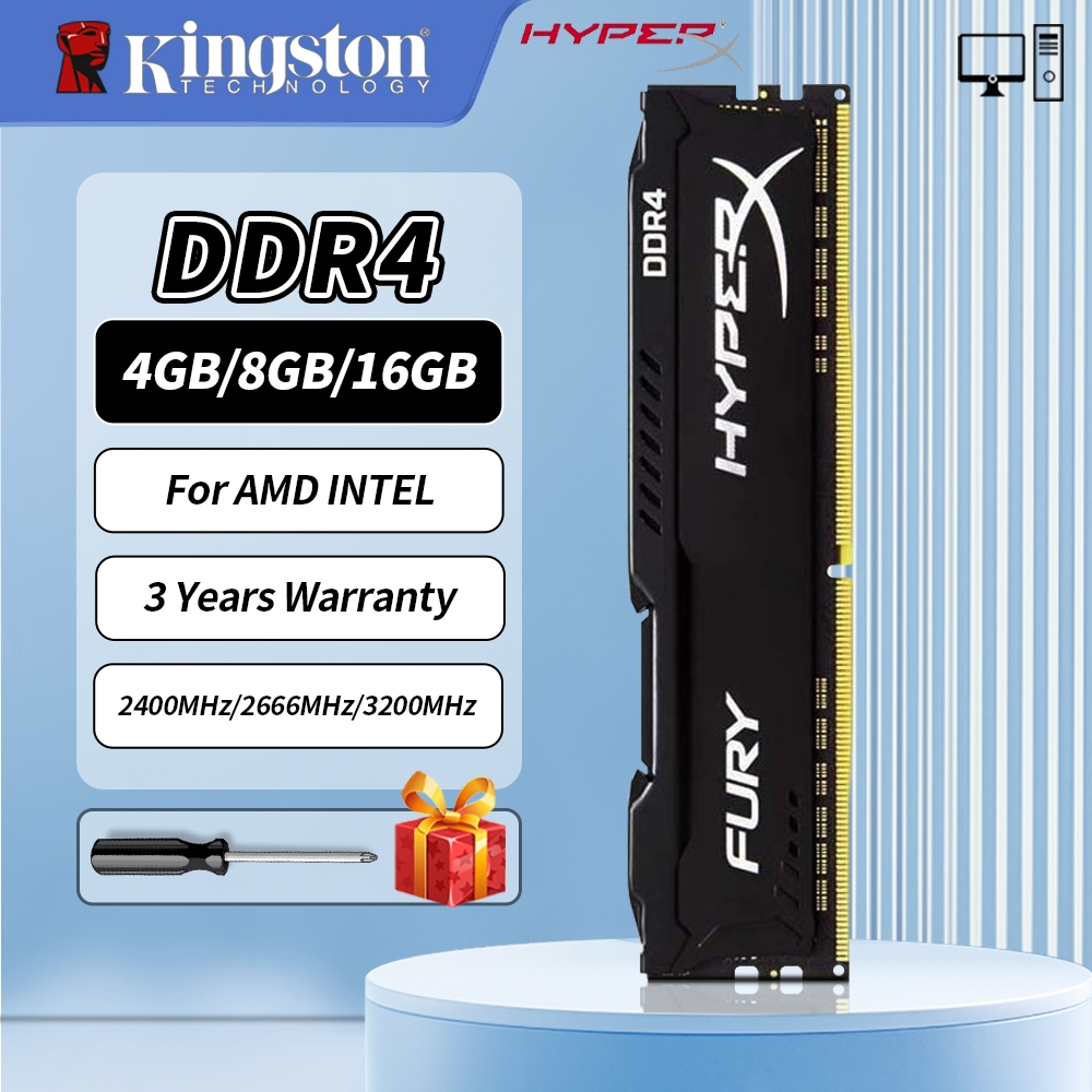 Kingston HyperX FURY Desktop DDR4 RAM 4GB 8GB 16GB 2400Mhz 2666Mhz 3200Mhz DIMM Game AMD Memory ...