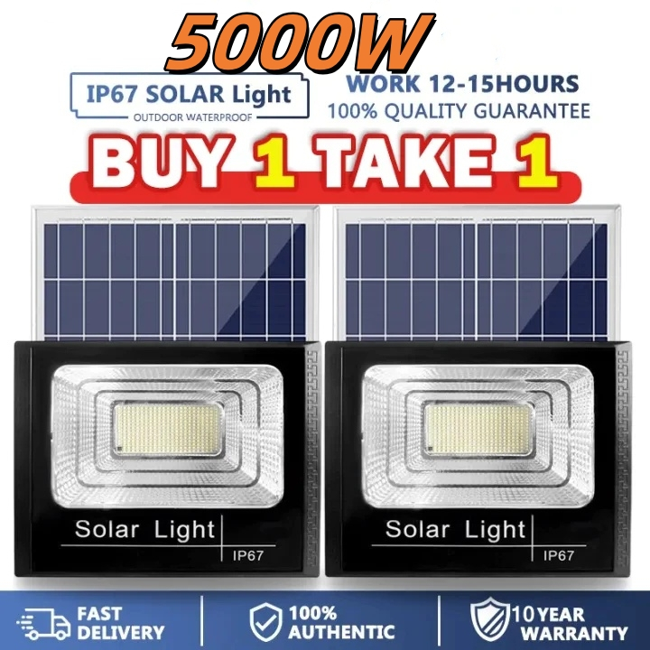 BUY1 TAKE 1 Solar Light 5000W Outdoor Sensor LED Flood Light Super ...