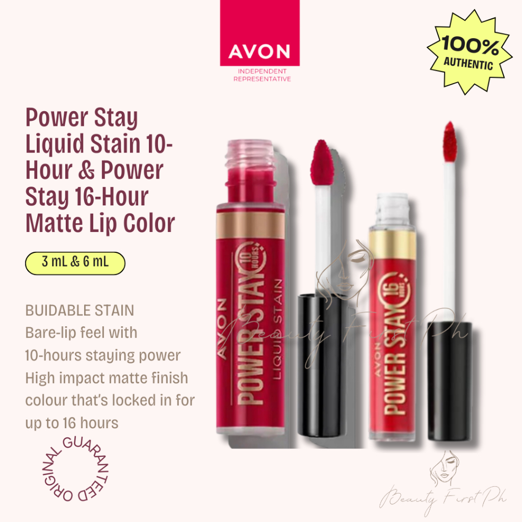 AVON Power Stay Liquid Stain 10 hour & Power Stay Matte 16 hour Lipstick Matte Lip | Shopee Malaysia