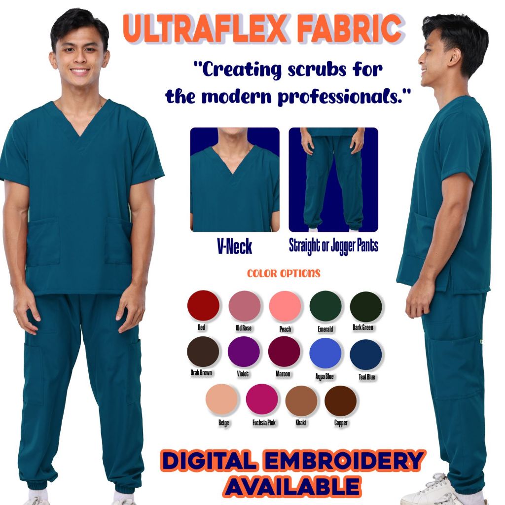 ULTRAFLEX FABRIC SCRUBSUIT V-NECK TOP AND JOGGER PANTS ( NEW COLOR ...