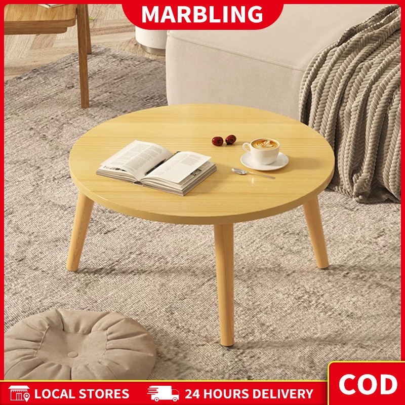 Wooden Round Coffee Table Living Room Sofa Center Table Corner Table ...