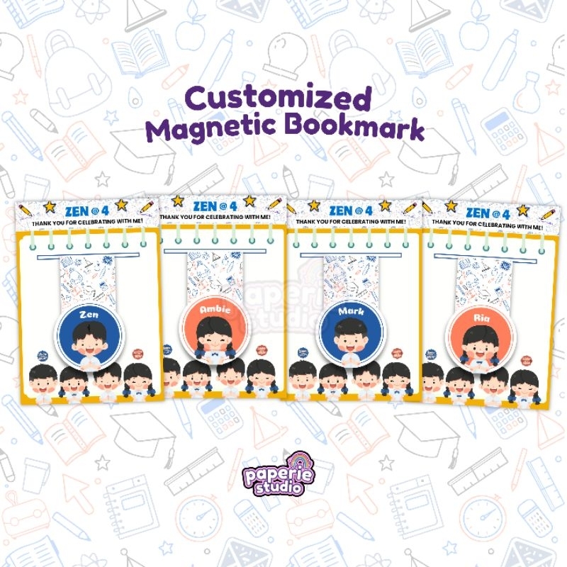 Customized Magnetic Bookmarks Chibi Students Birthday Giveaways ...