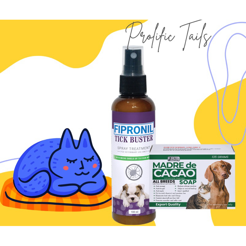 BOB-100mL Tick Buster Fipronil Spray Treatment & 135g Prolific Madre de ...