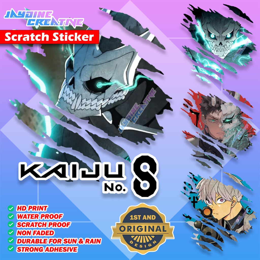Kaiju no. 8 Scratch Design Sticker, Indoor Outdoor Vinyl Sticker ...