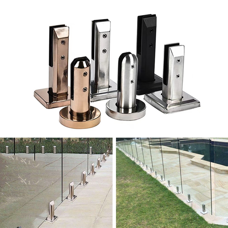 304 Stainless Steel Glass Pool Fence Clip Glass Holder Heavy Duty Floor ...
