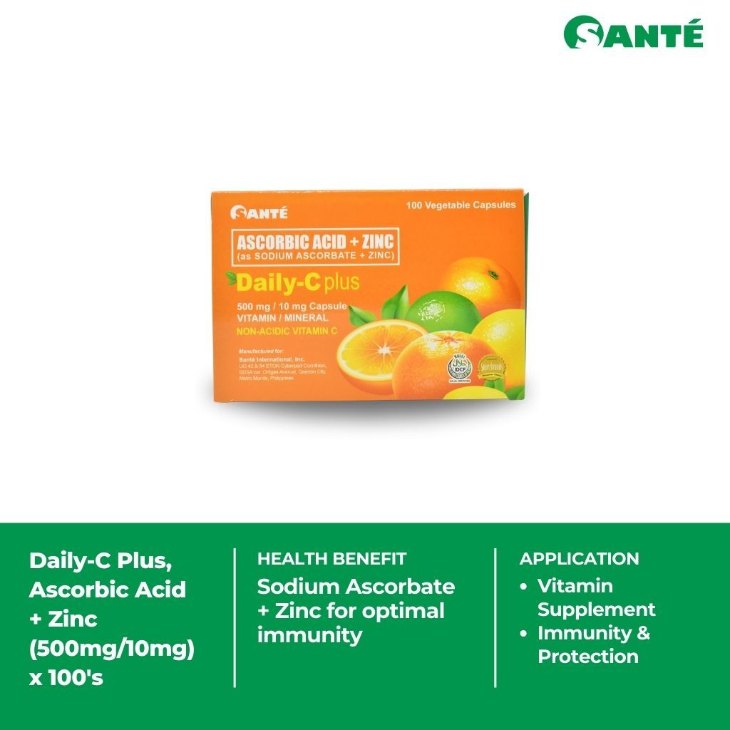 Daily-C Plus, Ascorbic Acid + Zinc (500mg/10mg) x 100's | Shopee Malaysia