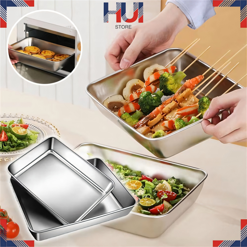 304 Stainless Steel Japanese Style Tray Food Storage Box With Lid ...