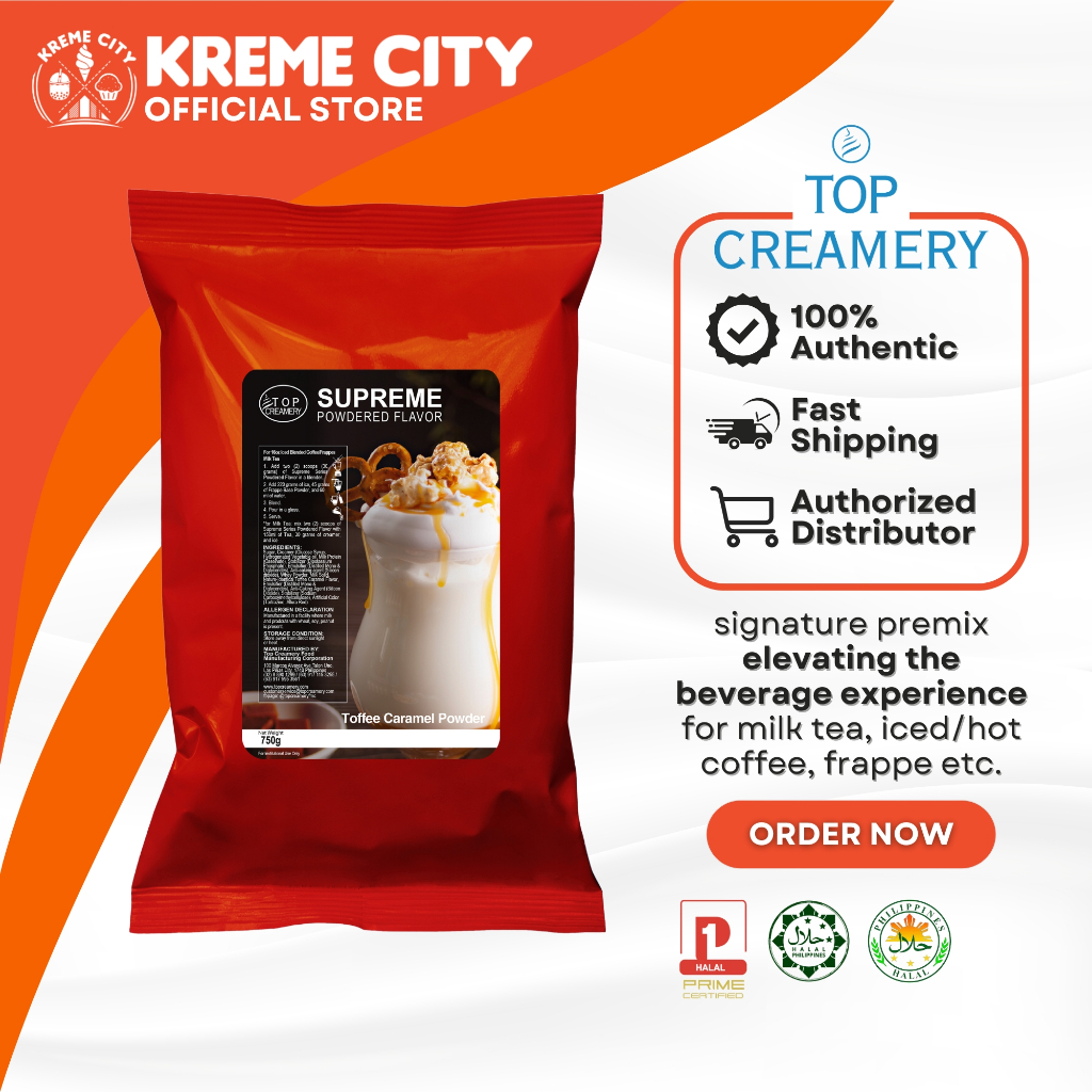 TOP Creamery Supreme Series Toffee Caramel Powdered Flavor Beverage ...